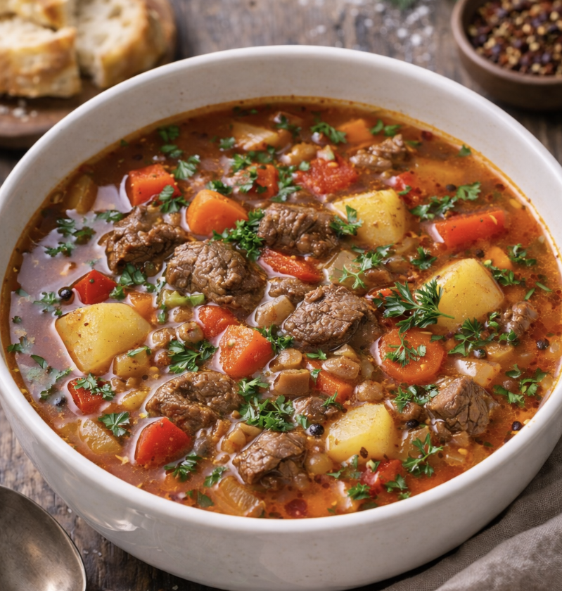 Hungarian Goulash Soup (Gulyásleves) - GreatEasyRecipe